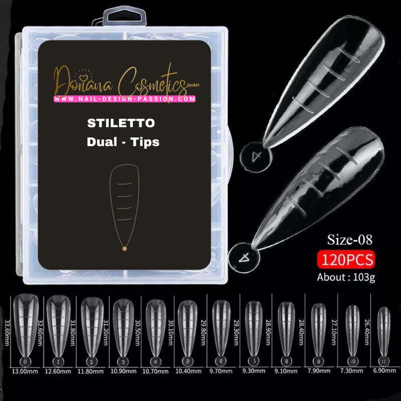 Dual Tips | Stiletto | 120 Stück – Doriana Cosmetics GmbH